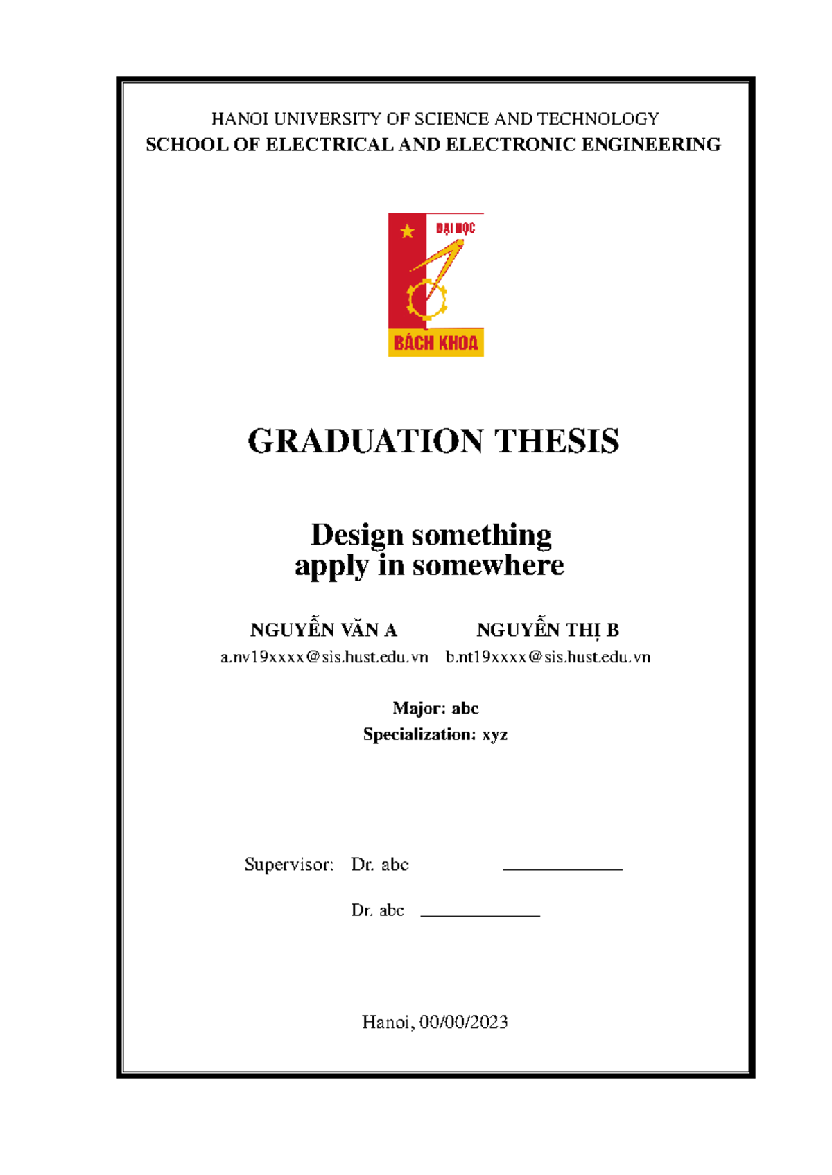 Graduation Thesis Template for Electrical Engineering (ENG) - Studocu