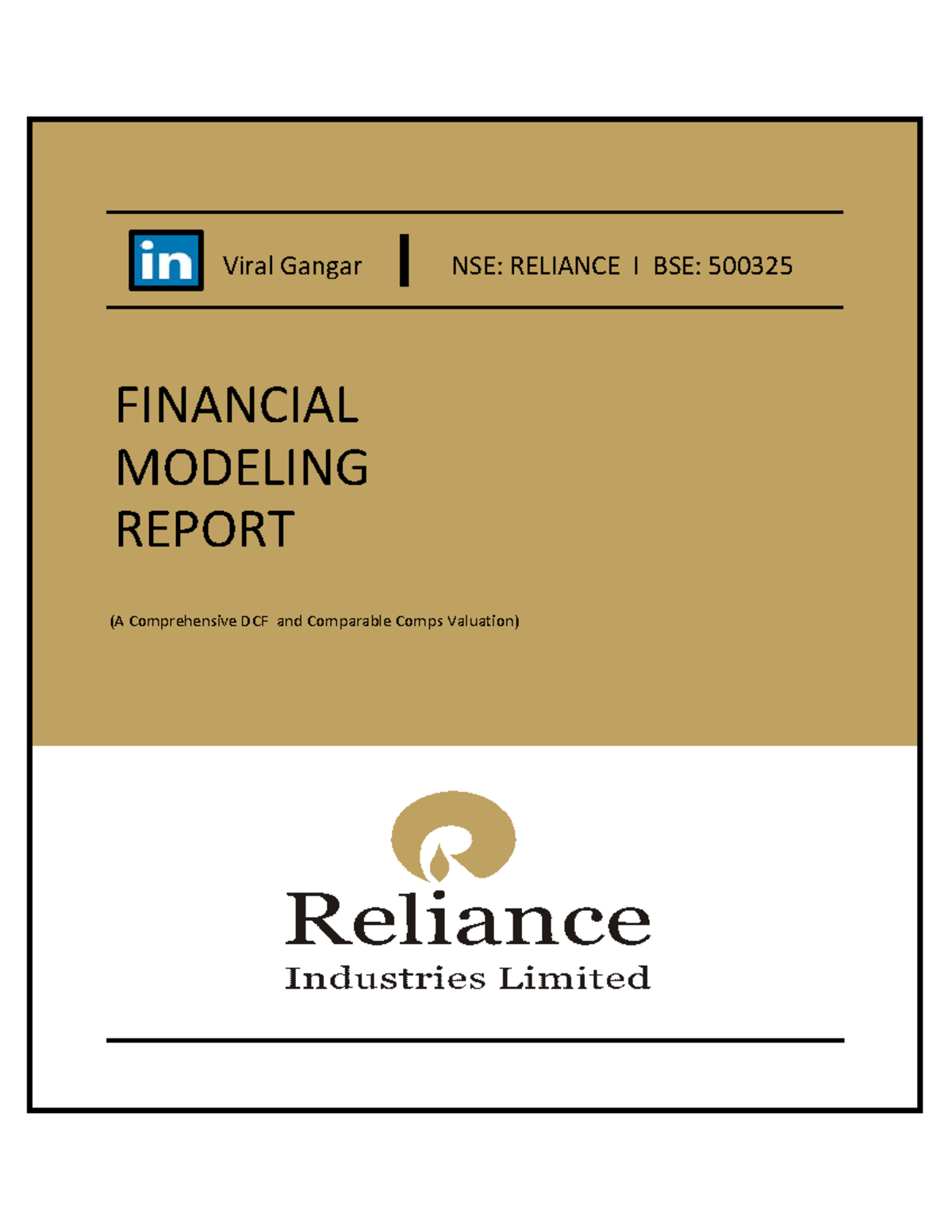 NSE: RELIANCE I BSE: 500325 - Comprehensive Financial Modeling Report ...