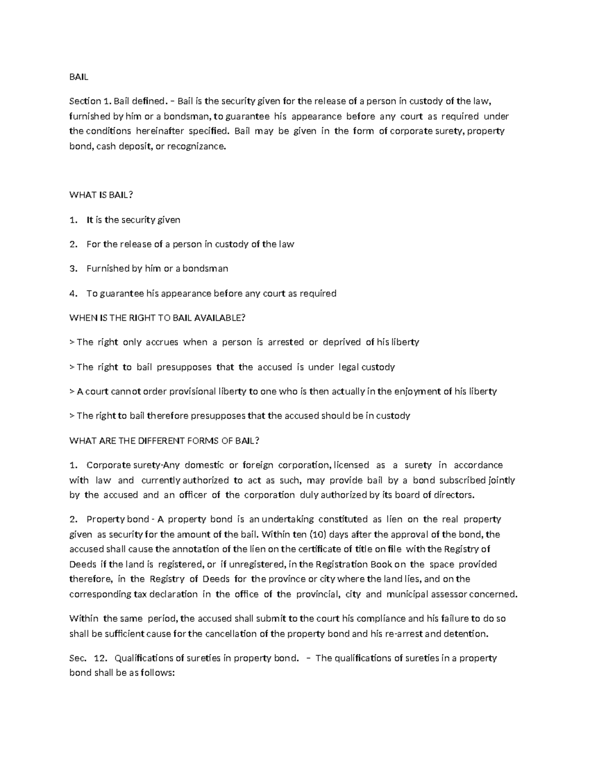 BAIL - Definition, Types, and Legal Requirements in Criminal Procedure ...