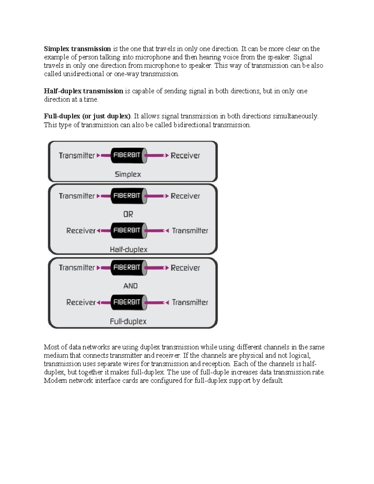03 Simplex, Half Duplex, and Duplex Transmission Explained - Studocu
