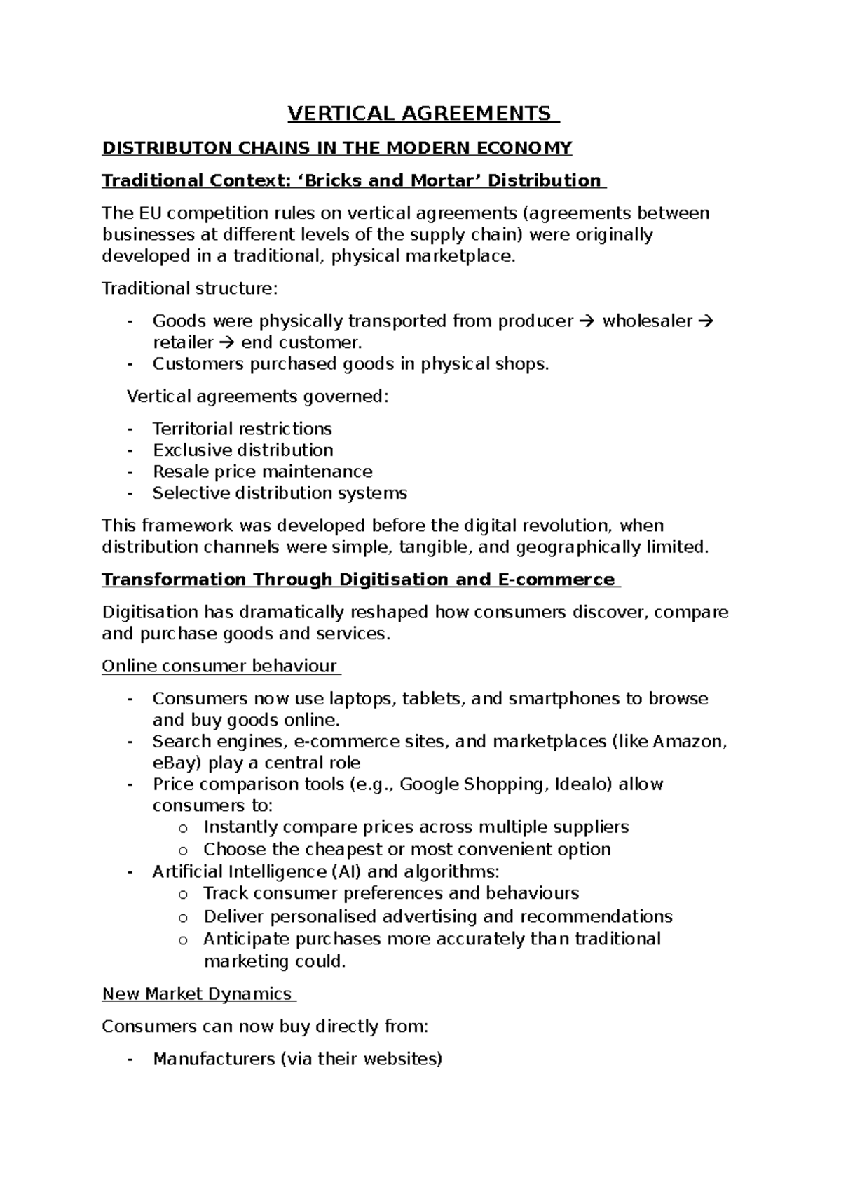 Vertical Agreements in Distribution Chains: EU Competition Law Insights ...