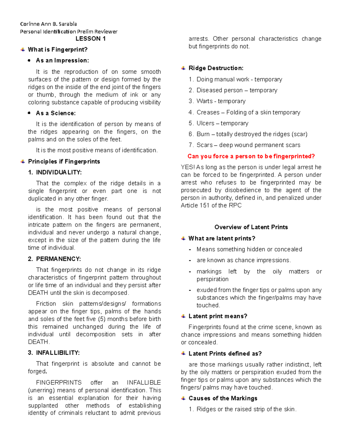 Personal Identification - It is the most positive means of ...