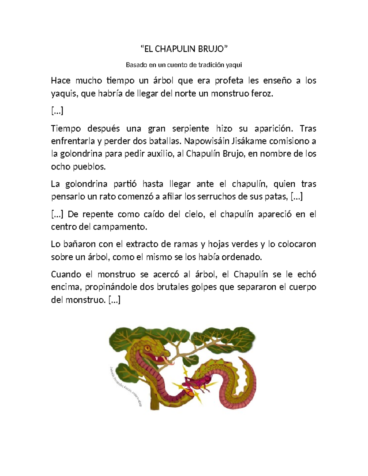 EL Chapulin Brujo: Análisis de Elementos Simbólicos y Culturales - Studocu