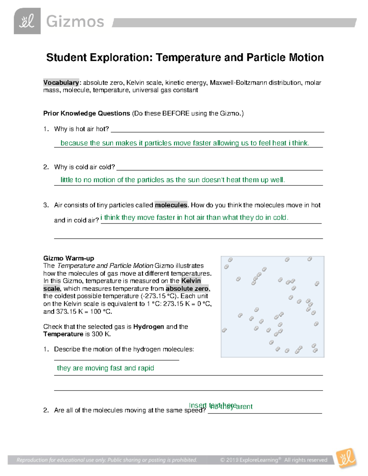 Exploring Temperature & Particle Motion: Gizmo Insights (Sci 101) - Studocu