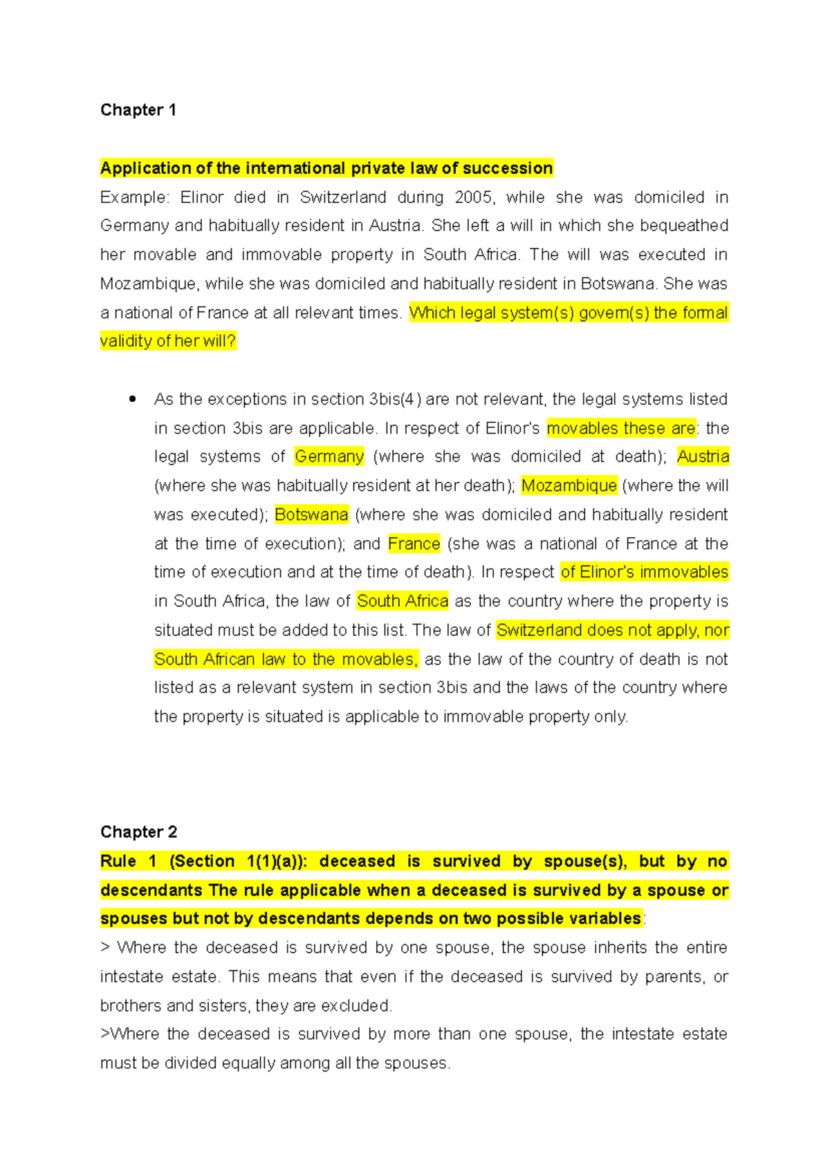 Law of Succession Notes - LWS101: Chapters 1-7 Overview - Studocu