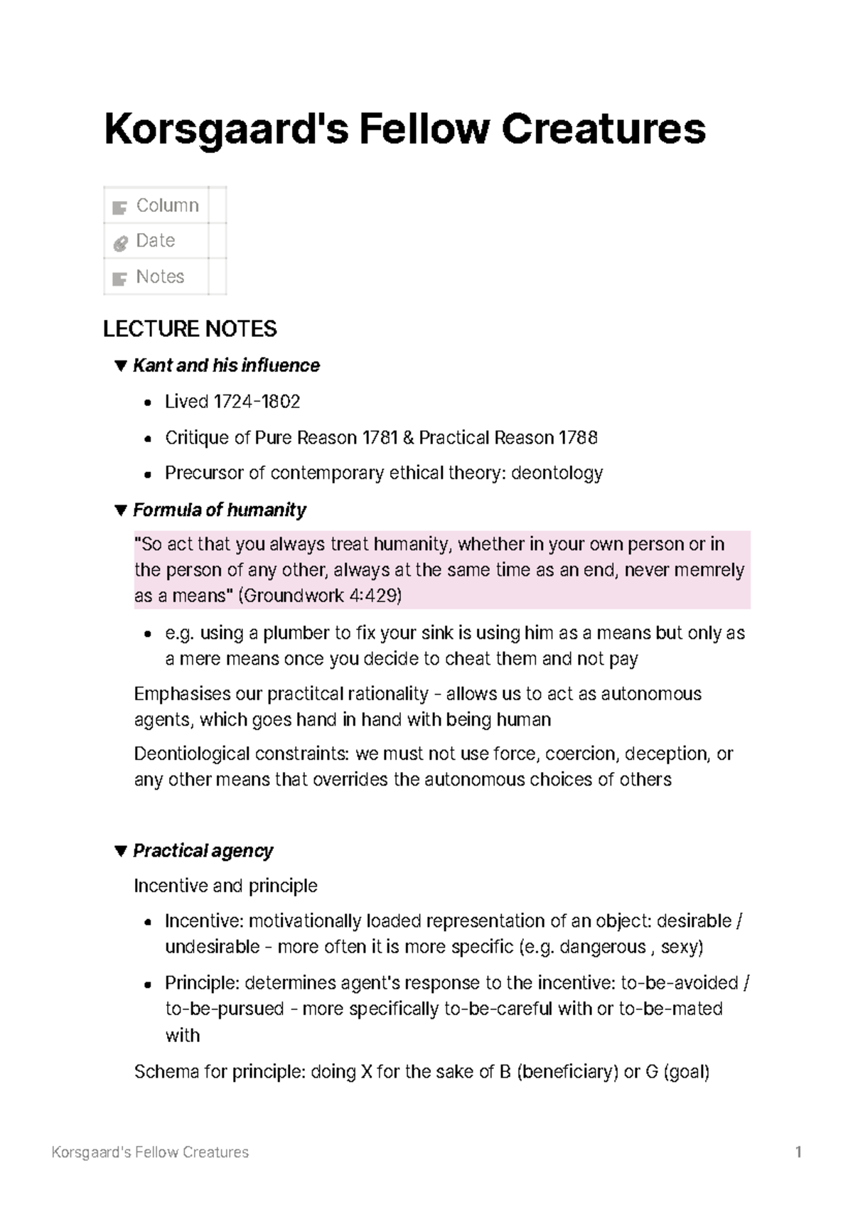 Korsgaards Fellow Creatures - Korsgaard's Fellow Creatures Column Date ...