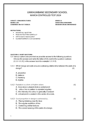 Consumer Studies - Further Education and Training - Studocu