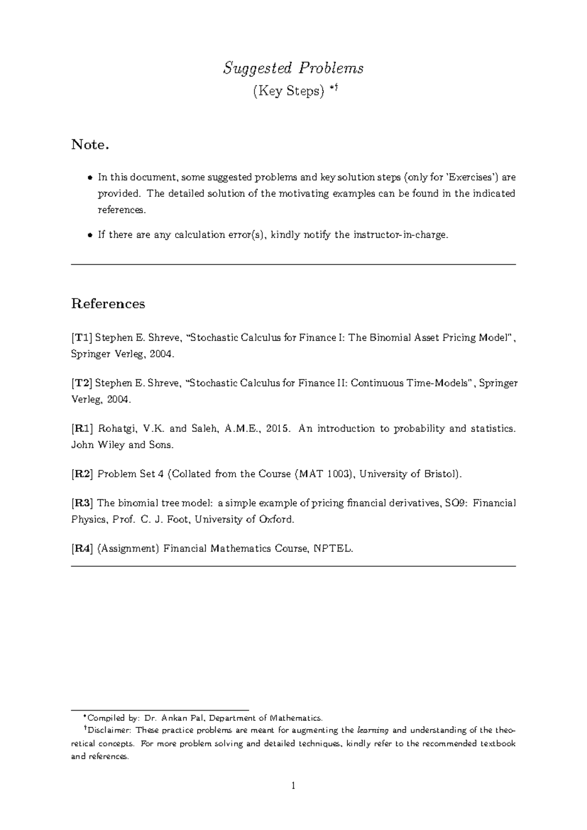 SCF 2026 Suggested Problems and Key Steps for Financial Mathematics ...