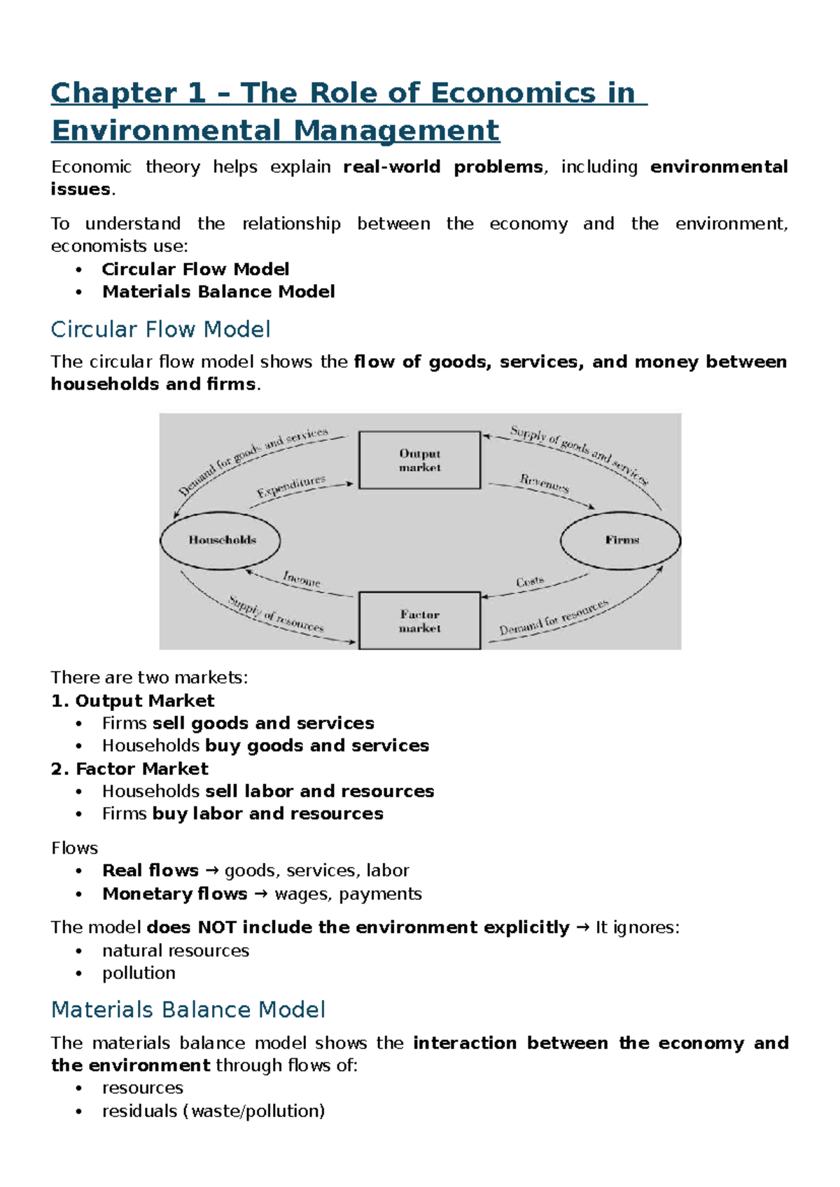 Chapter 1: The Role of Economics in Environmental Management (ECO 101 ...