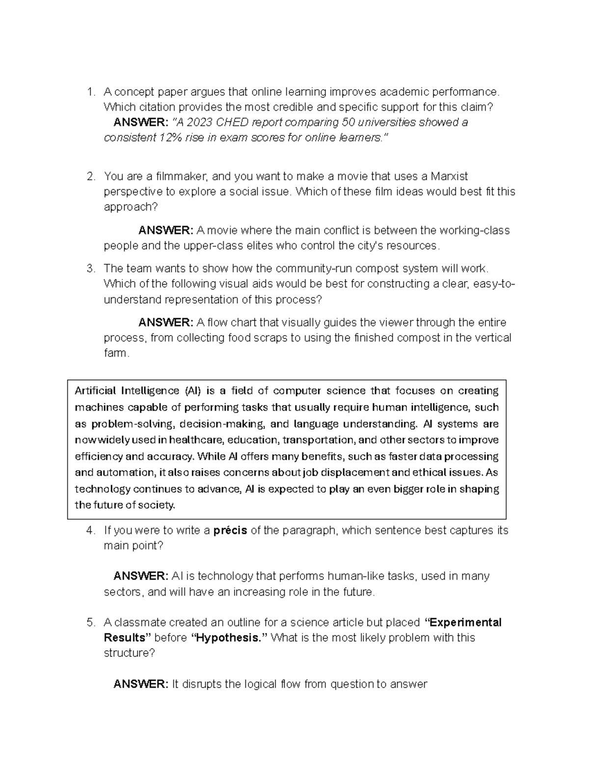 EAPP - Comprehensive Review of Concept Papers and Critiques - Studocu