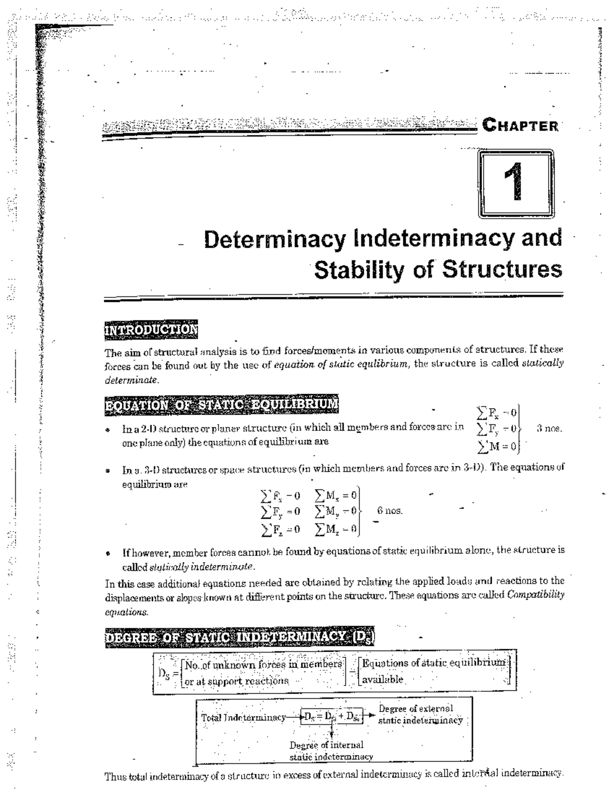 Title: CE 101 - Chapter 1: Determinacy, Indeterminacy, and Stability of ...