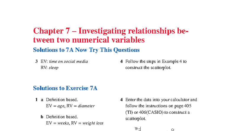 Chapter 7 Worked Solutions: Investigating Numerical Variable ...
