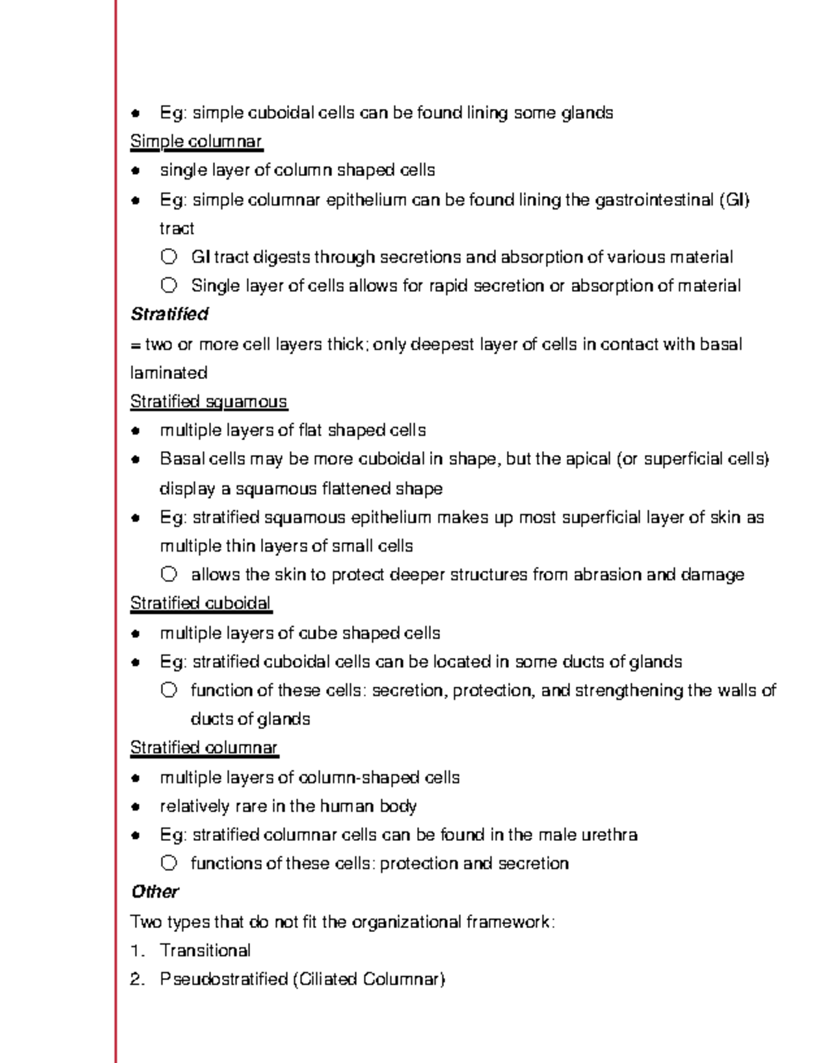 ANAT 100 - Module 1: Epithelial and Connective Tissue Overview - Studocu