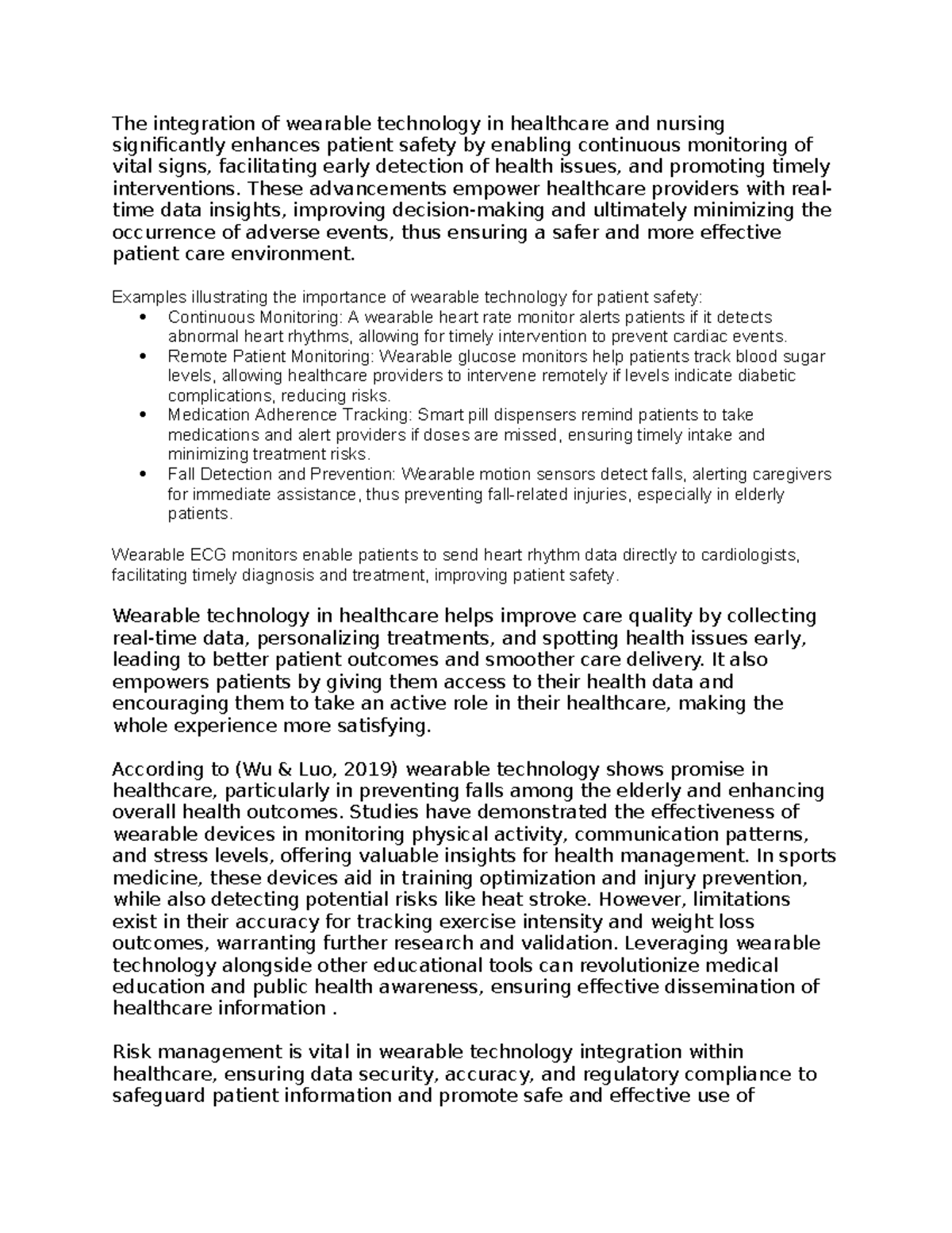 NR360 PPT - The Role of Wearable Technology in Enhancing Patient Safety ...