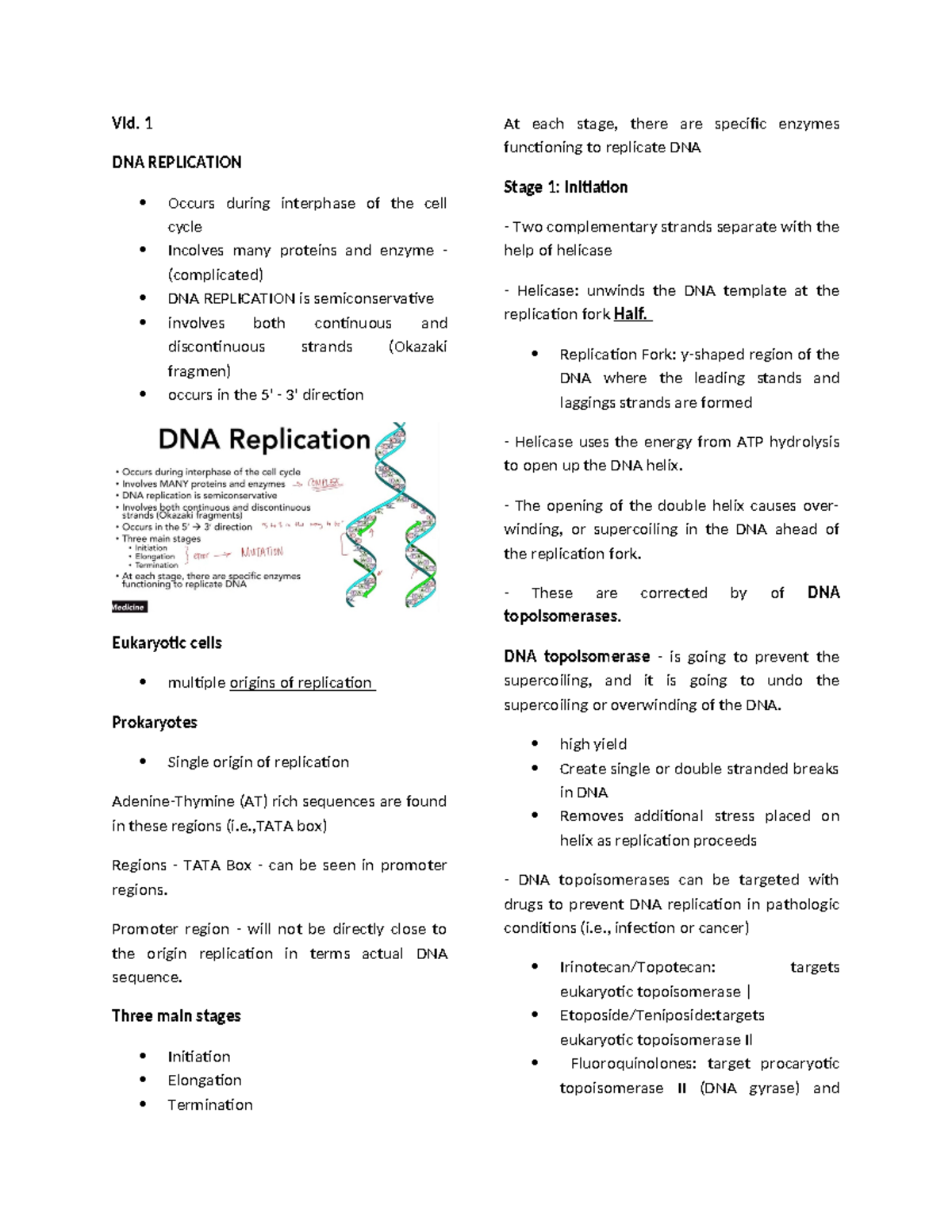 DNA Replication: Key Concepts and Mechanisms (BIOL101 Lecture Notes ...
