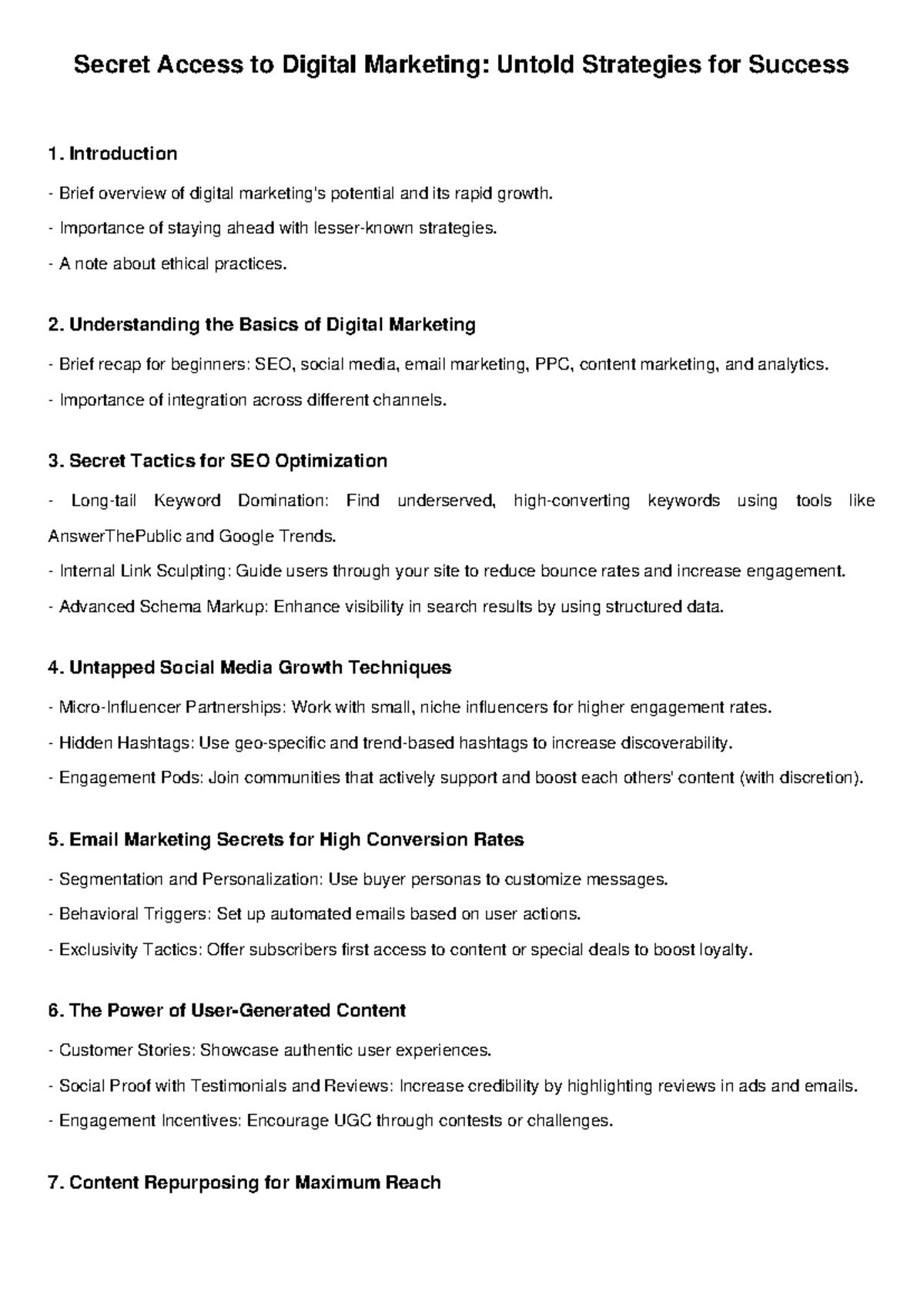 Digital Marketing Secrets: Untold Strategies for Success - Studocu