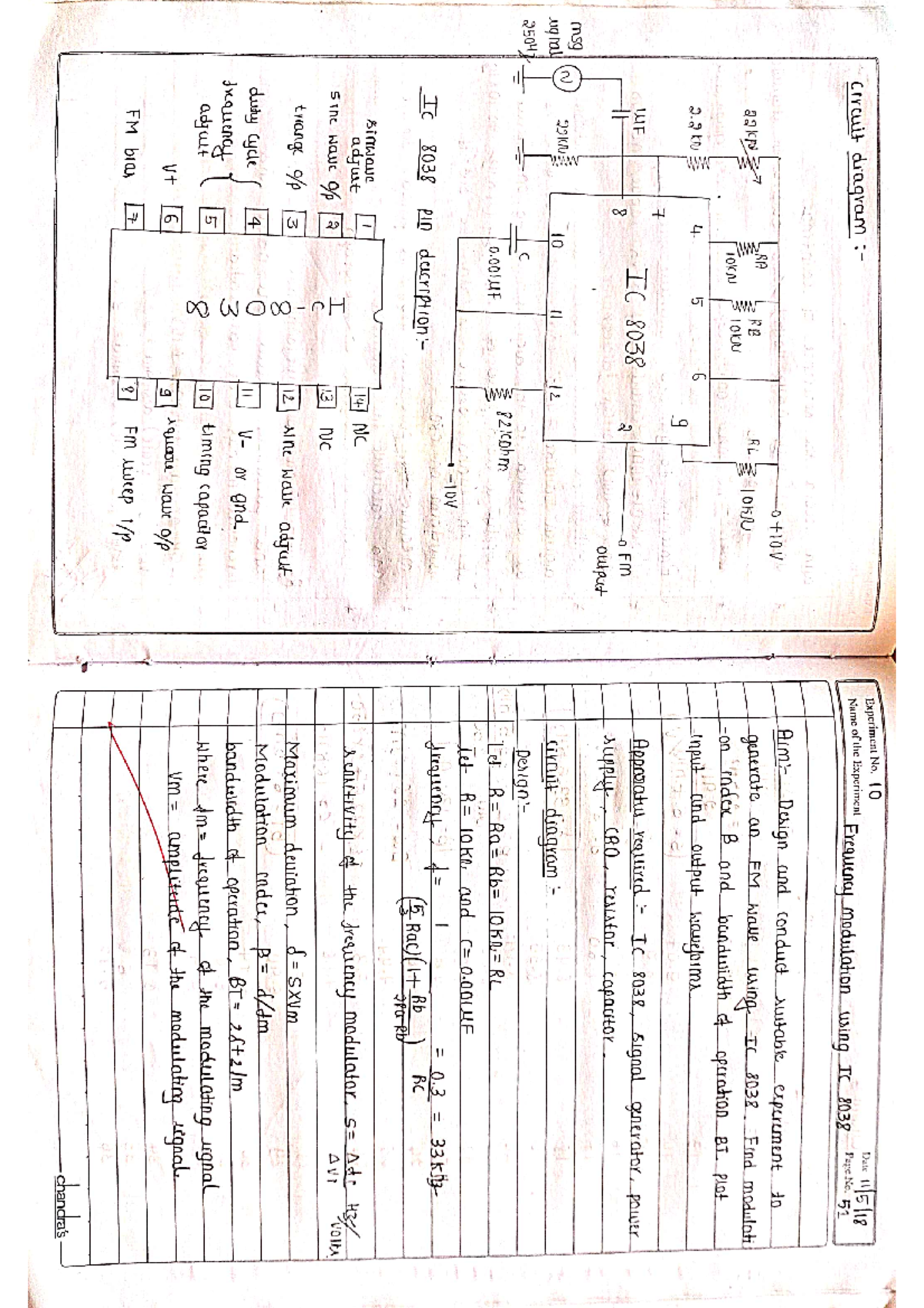 Exp 10 - FM Wave Generation Using IC 8038 Lab Report - Studocu