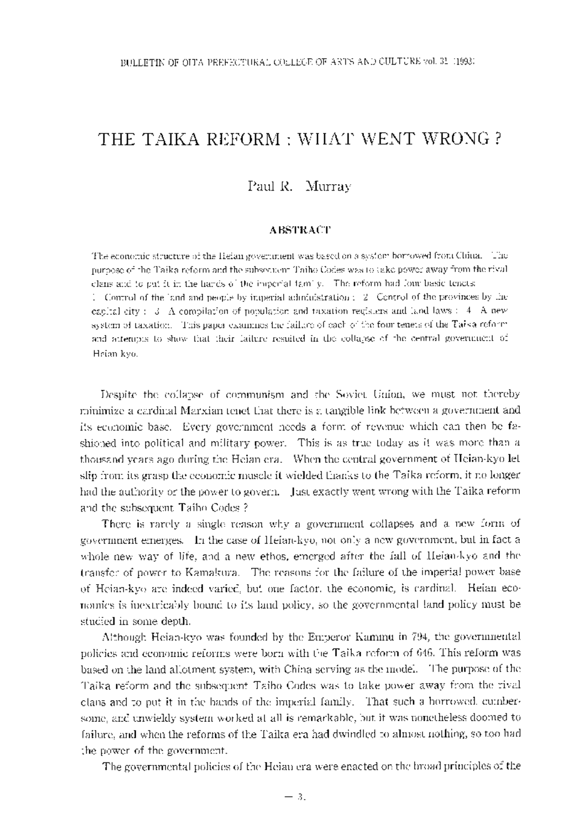 The Taika reform: An analysis of its failures and consequences - Studocu