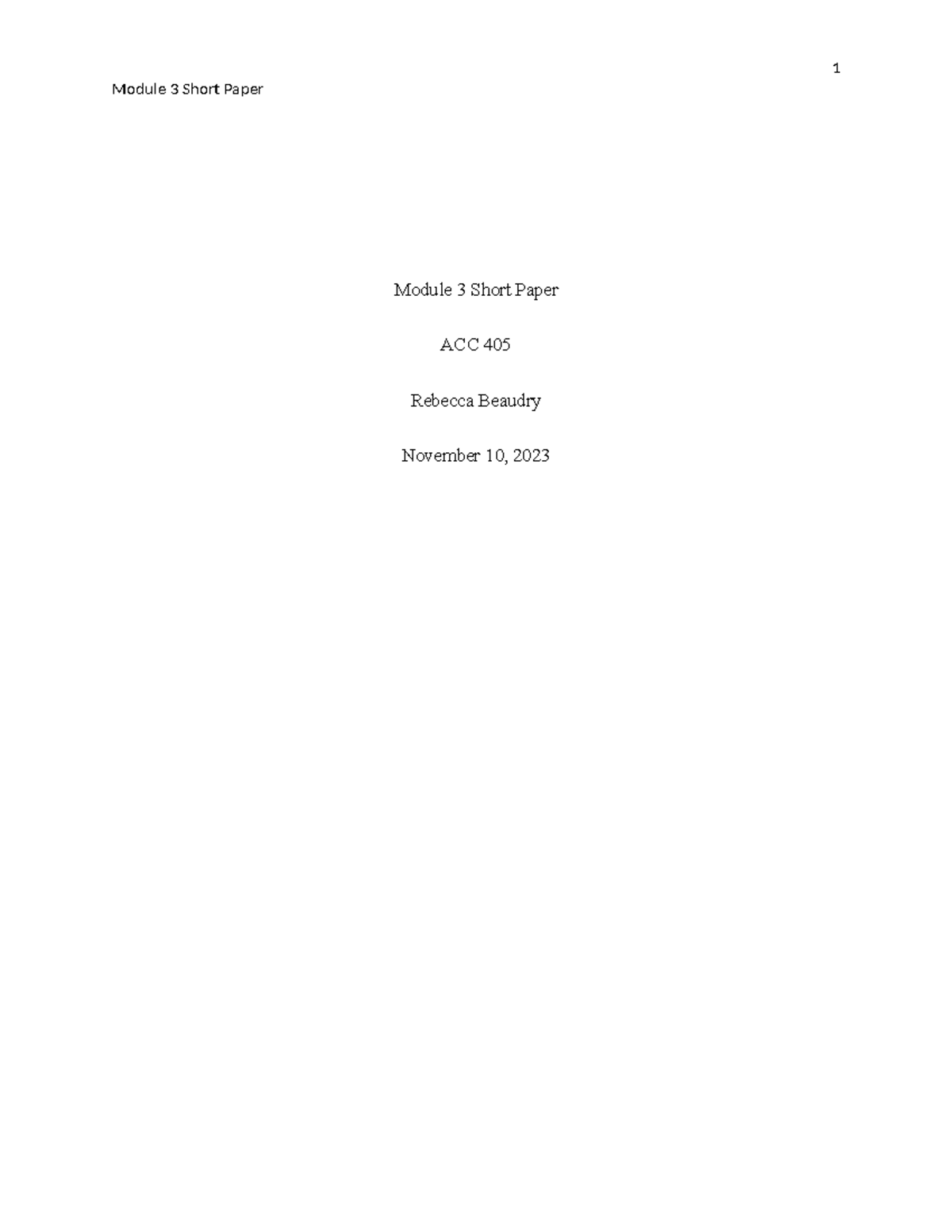 ACC 405 Module 3 Short Paper on Investment Consolidation Methods - Studocu