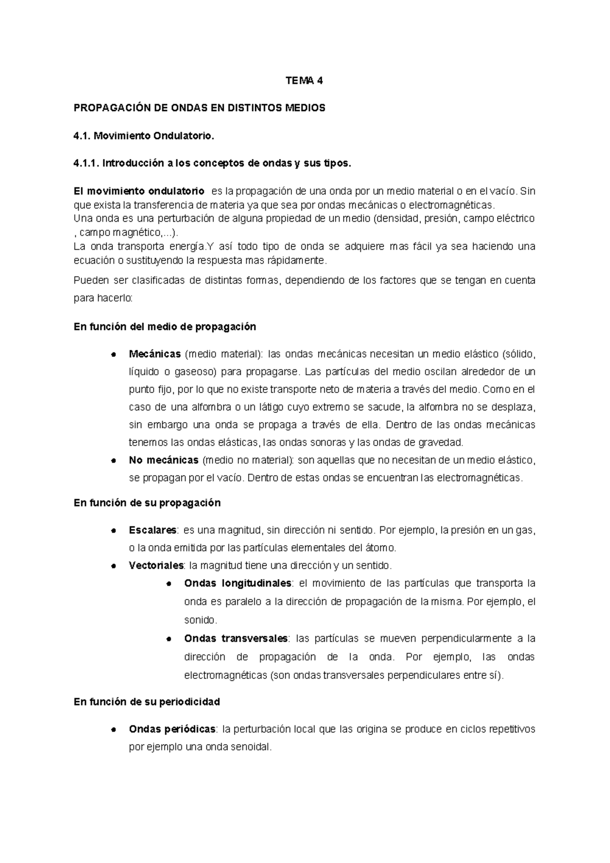 Propagación de Ondas en Distintos Medios: TEMA 4 de Física - Studocu