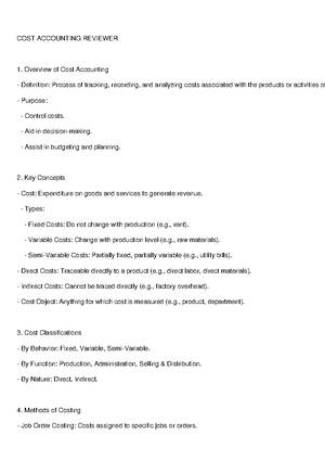 COST Accounting Reviewer - CHAPTER 1 FINANCIAL ACCOUNTING VERSUS COST ...