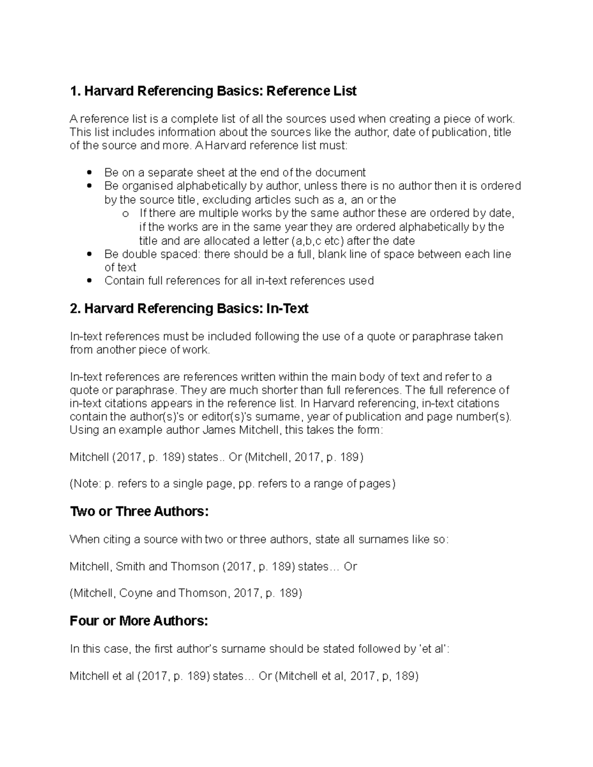 Harvard Referencing System - 1. Harvard Referencing Basics: Reference ...