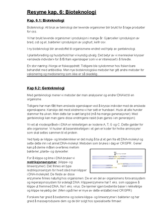 Resyme kap 7 klimaendringer og biologisk mangfold - Kapitel 7: Klimaendringer og biologisk ...