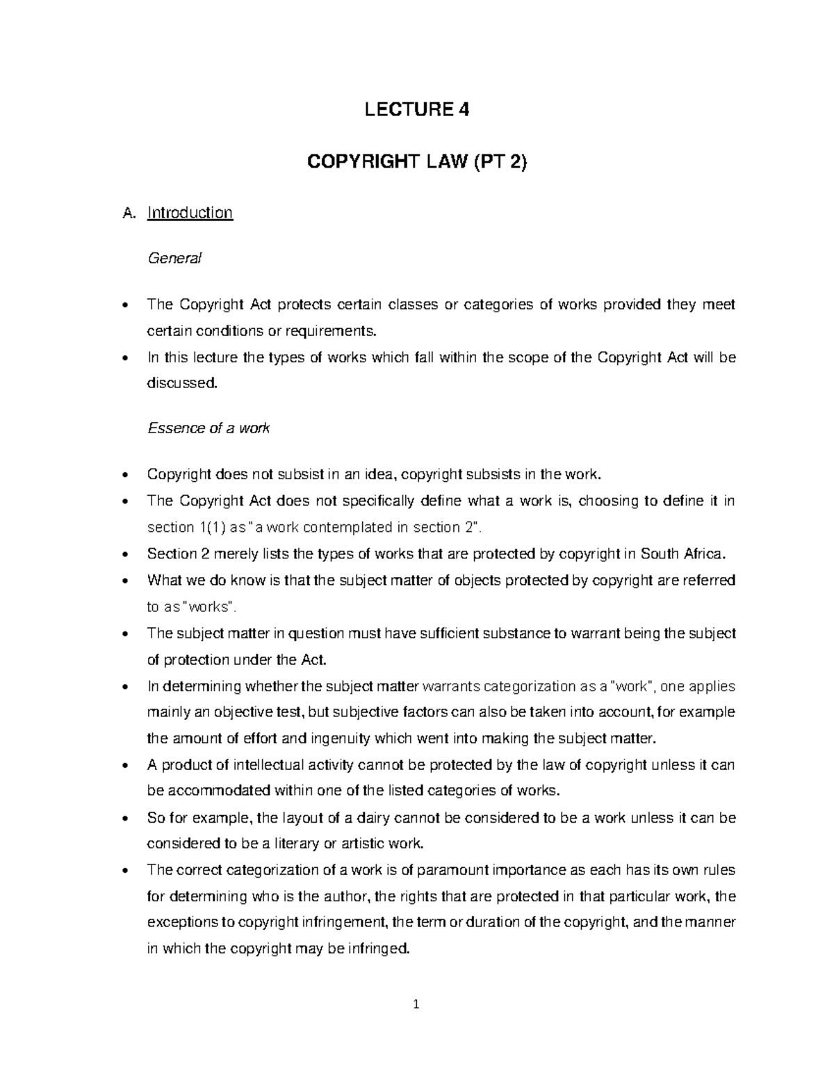 Lecture 4 - Understanding Copyright Law (PT 2) and Its Works - Studocu