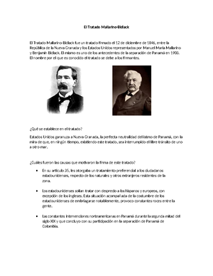 Tratado DE Clayton Bulwer - UNIVERSIDAD DE PANAMÁ Facultadad ...