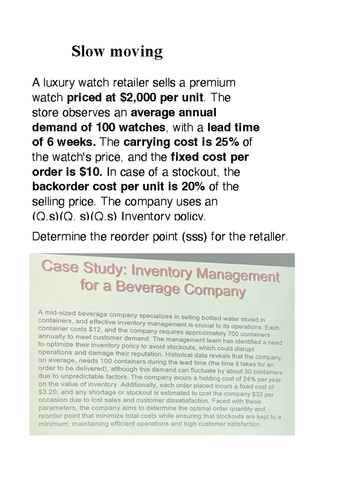 Inventory thicds f - noo - Inventory management - Slow moving Determine ...