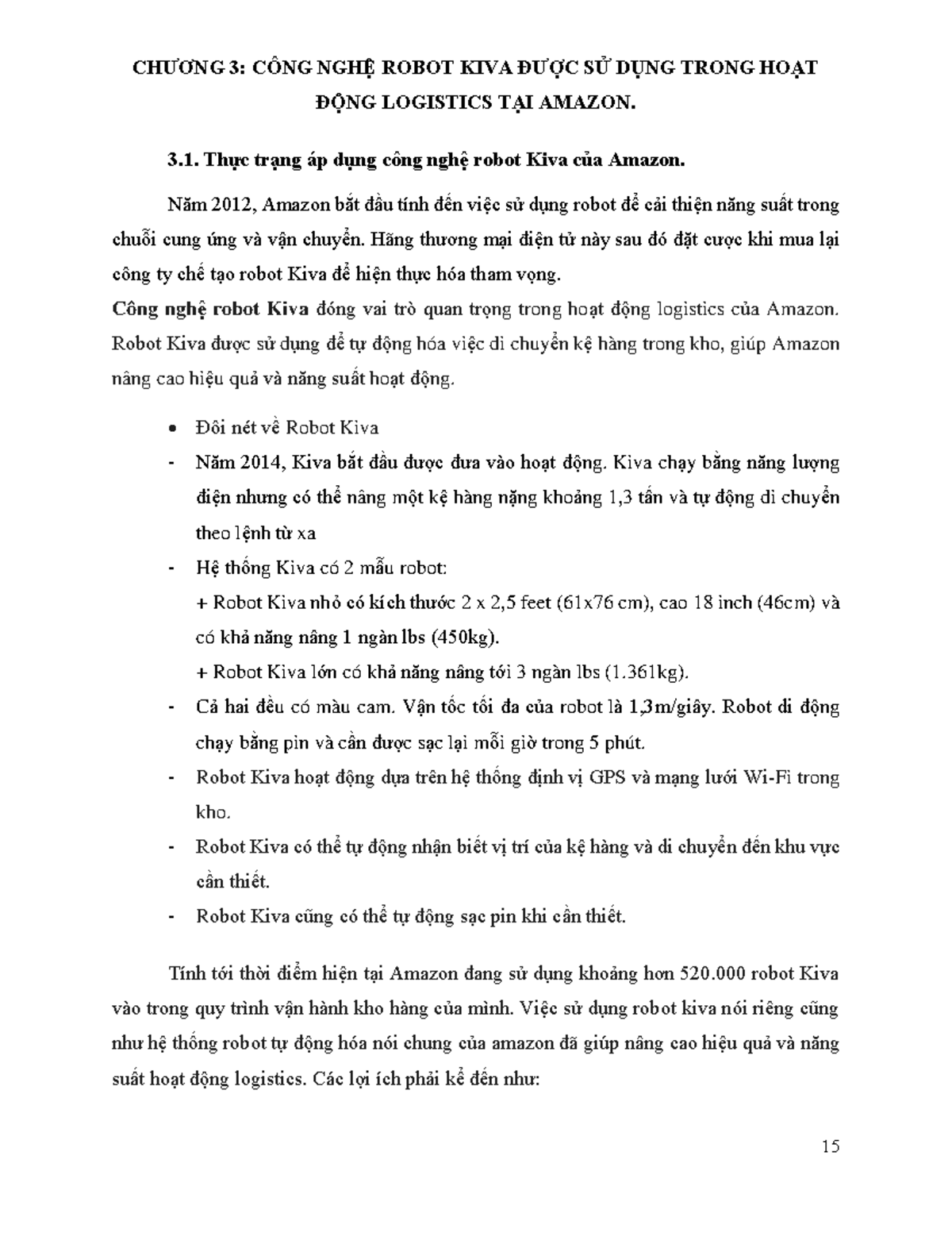 QT Logistics Case Study: Ứng Dụng Robot Kiva Tại Amazon - Studocu
