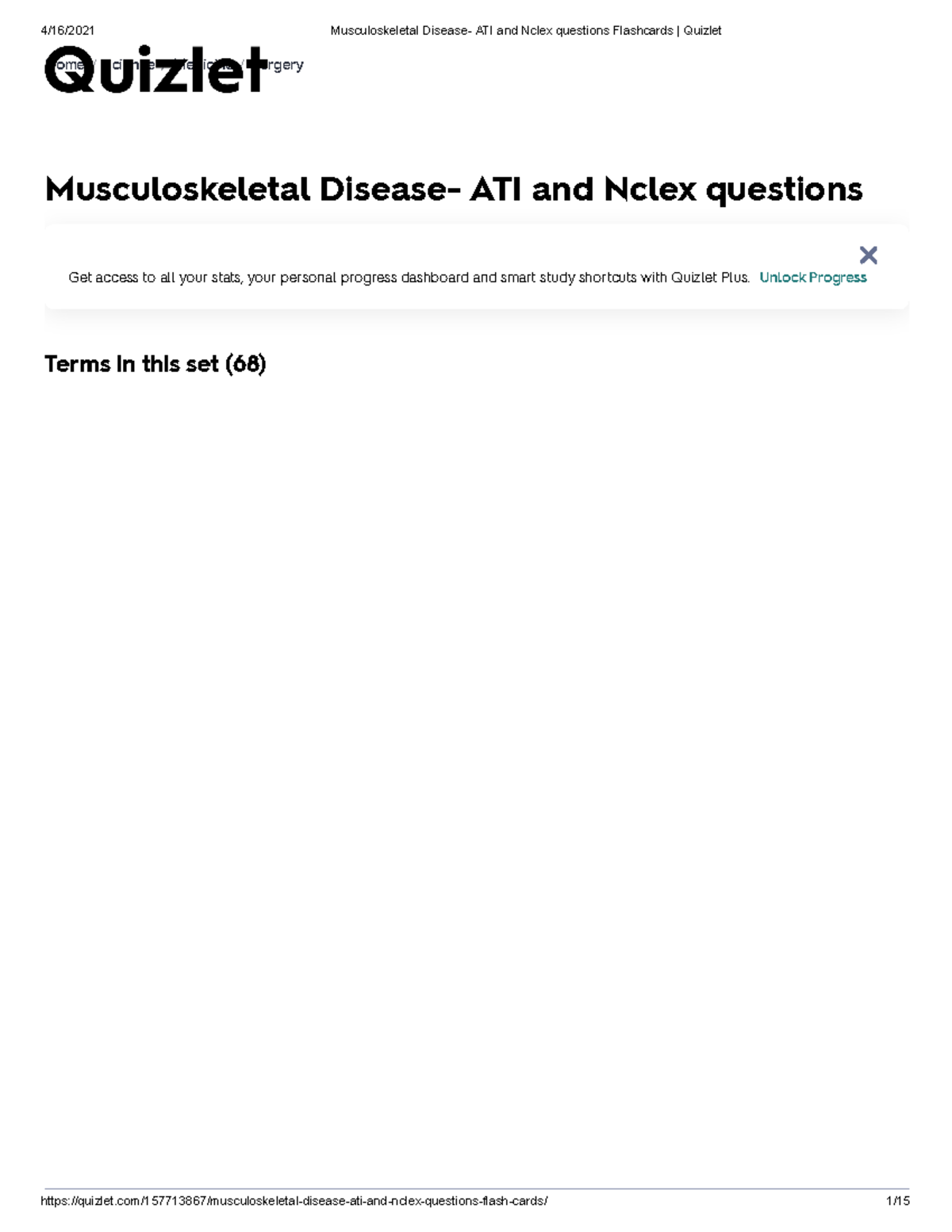 Musculoskeletal Disease - ATI & NCLEX Flashcards Quizlet Review - Studocu