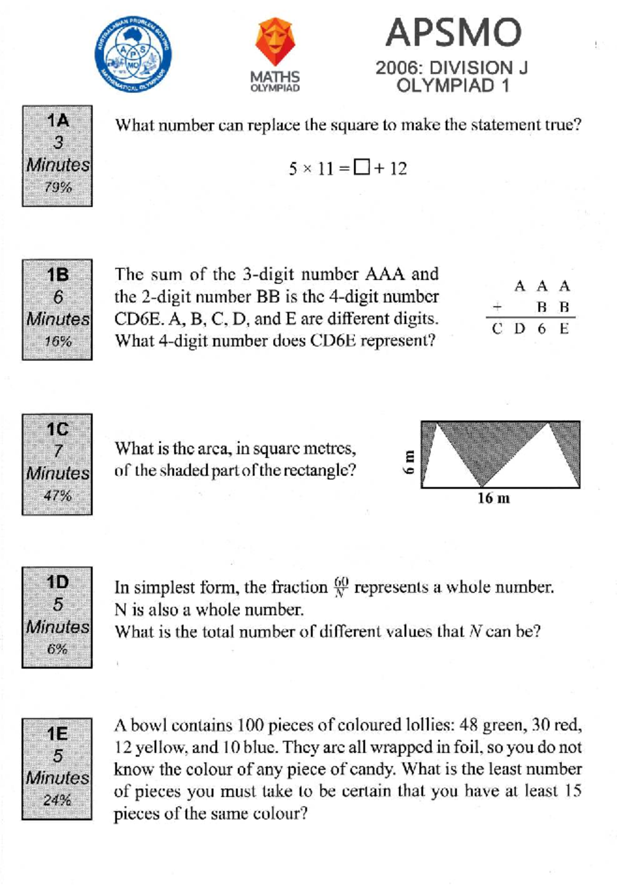 Apsmo J 2006 Solutions: Factors, Strategies, and Problem Solving - Studocu