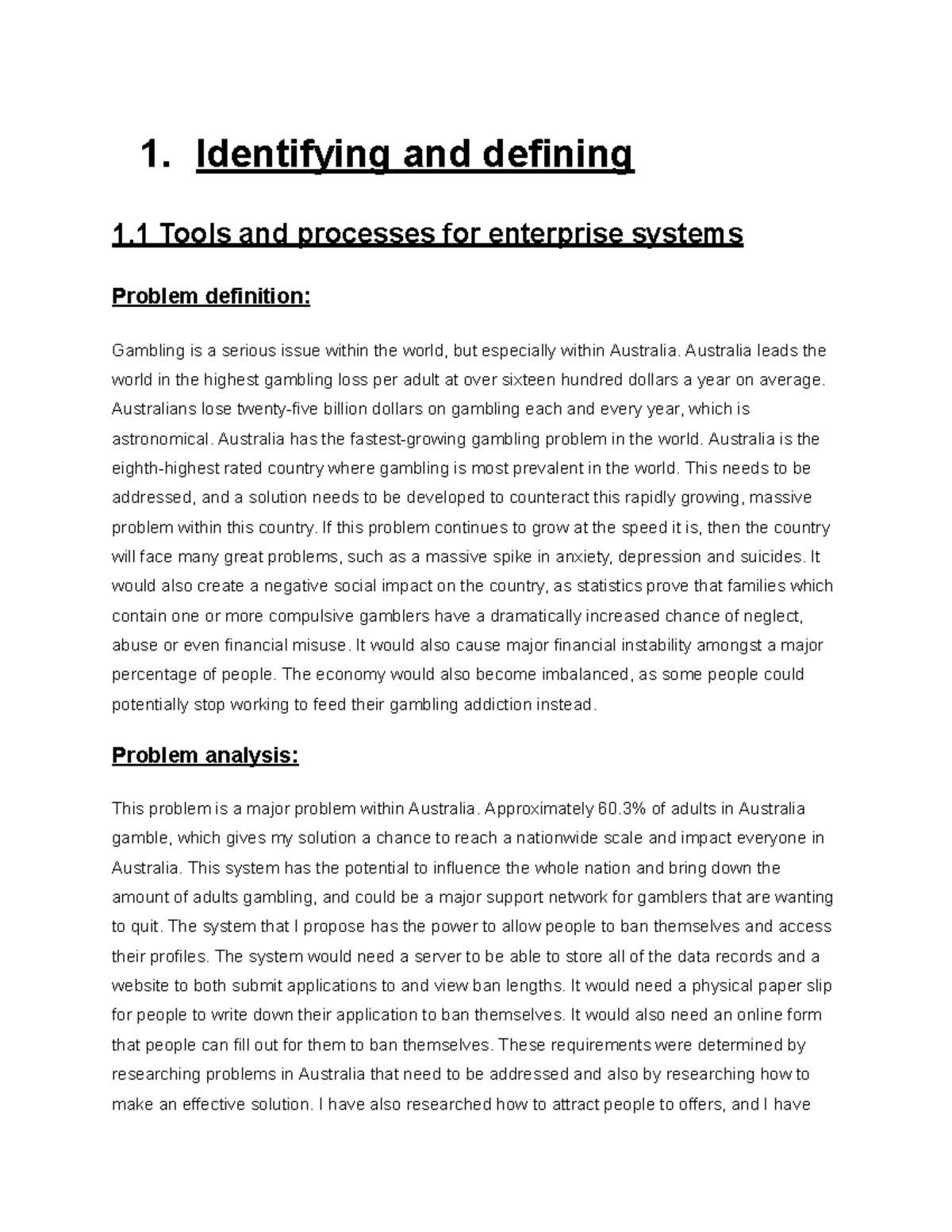 ECP 1.1: Developing an Online Self-Ban System for Gambling in Australia ...