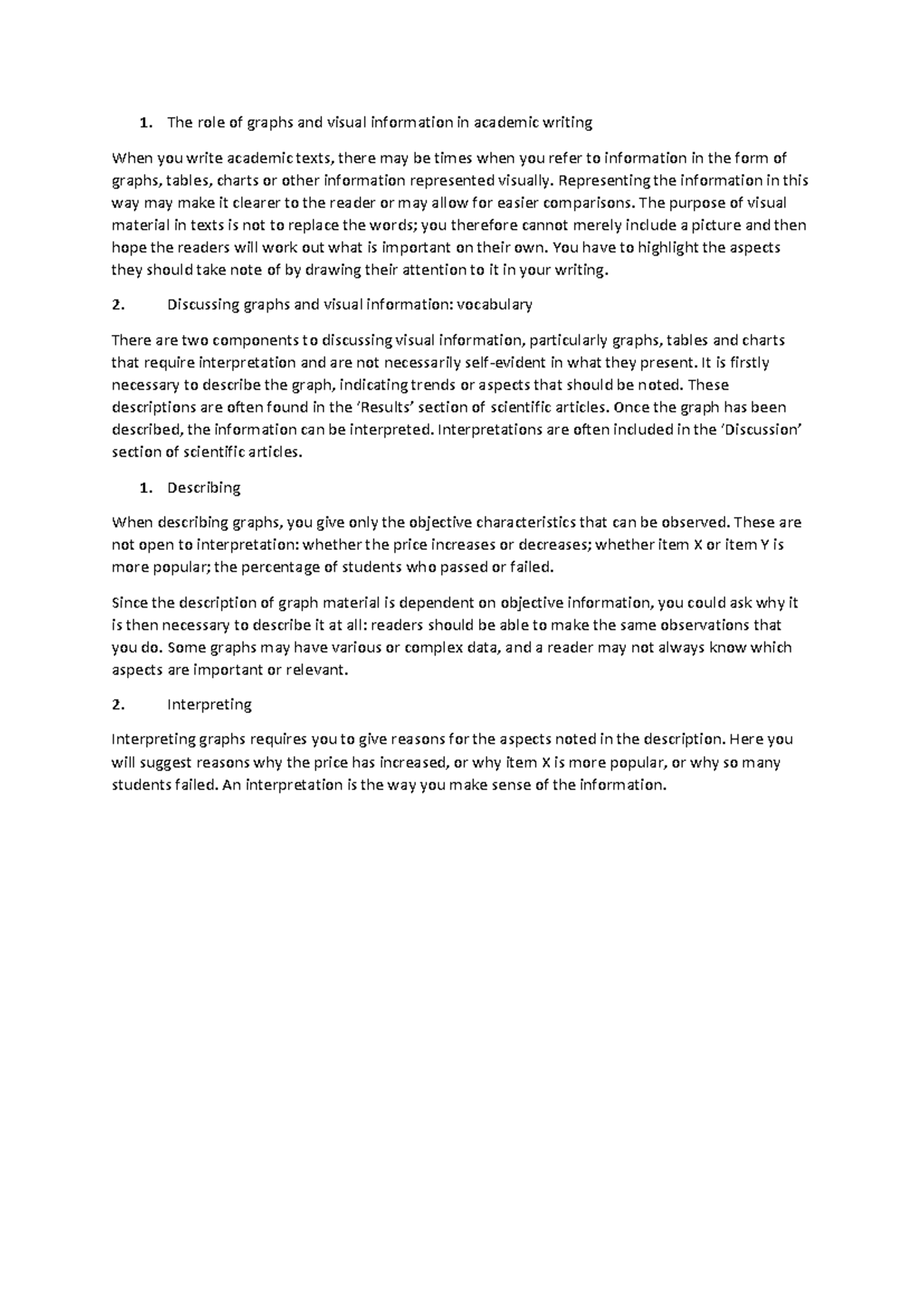 The role of graphs and visual information in academic writing e Fundi ...