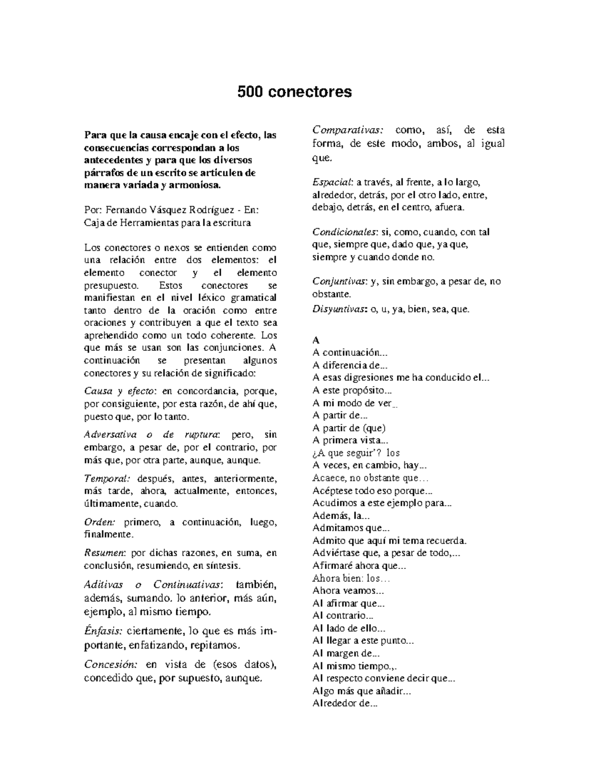 Conectores en Español: Una Guía Completa para Mejorar tu Escritura ...
