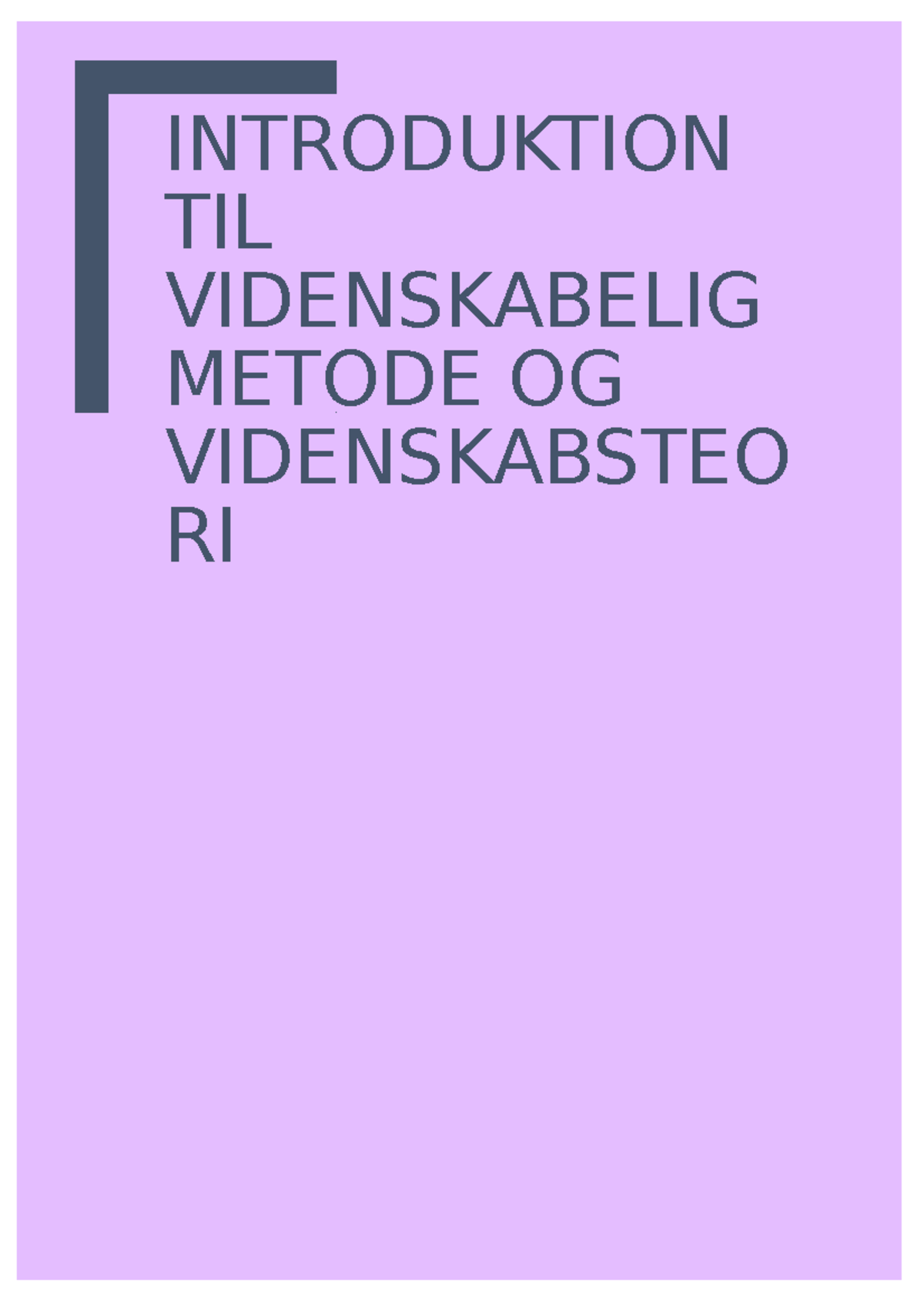 Modul 2 - Introduktion til videnskabelig metode og videnskabsteori ...