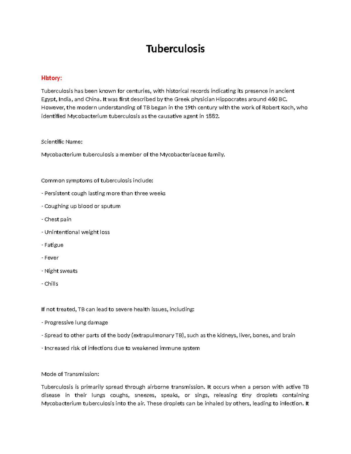 Tuberculosis - xcgccj ruk57yuk7u - Tuberculosis History: Tuberculosis ...