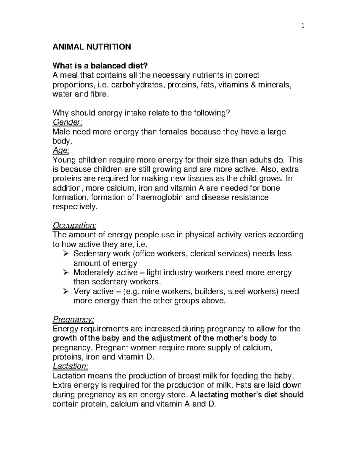 ANM 101: Animal Nutrition - Understanding Balanced Diets and Digestion ...