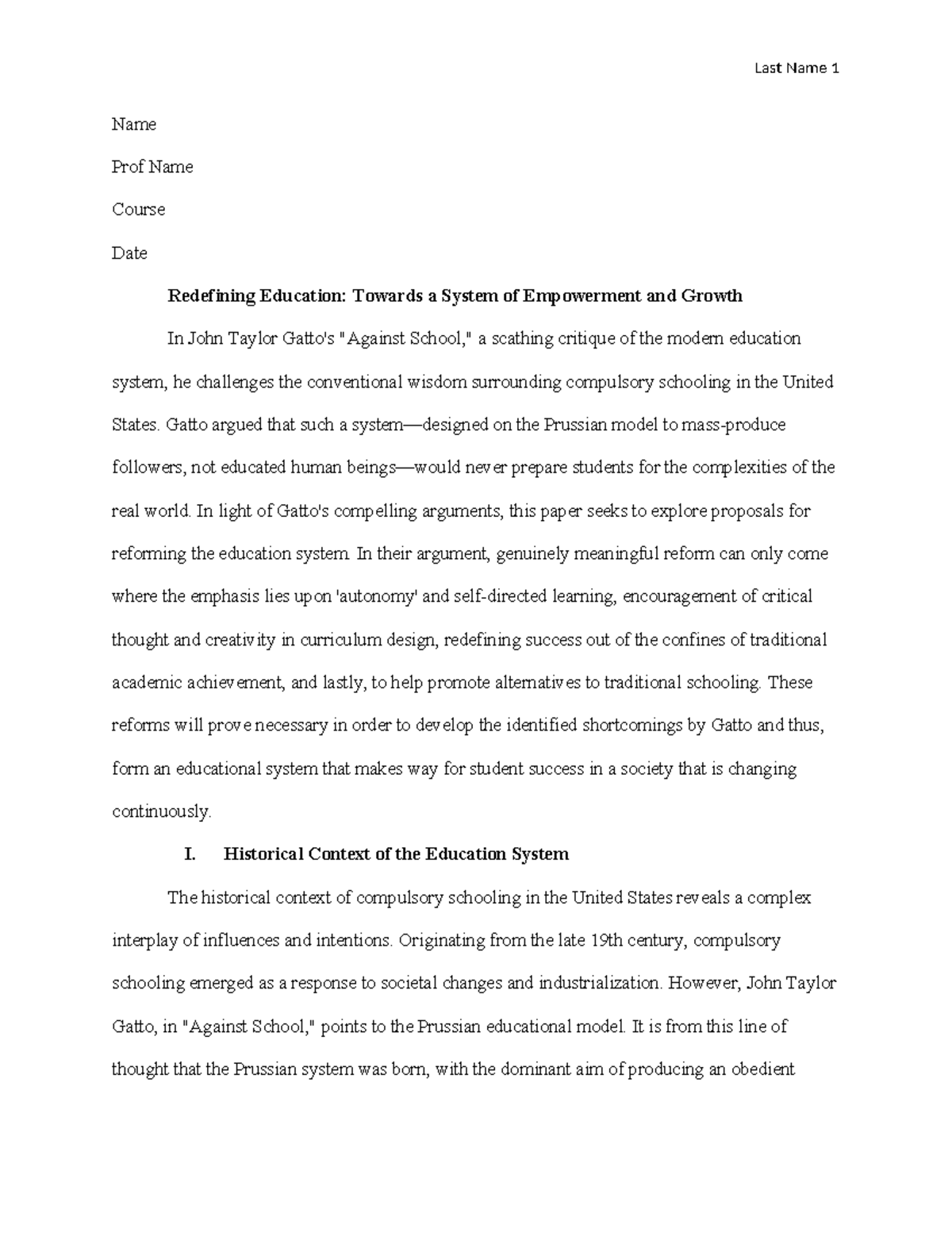 Redefining Education: Empowerment & Growth - Reflective Journal (Module ...