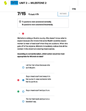 Intro to Ethics Final Milestone - 1 19 / 25 that's 76% RETAKE 19 ...
