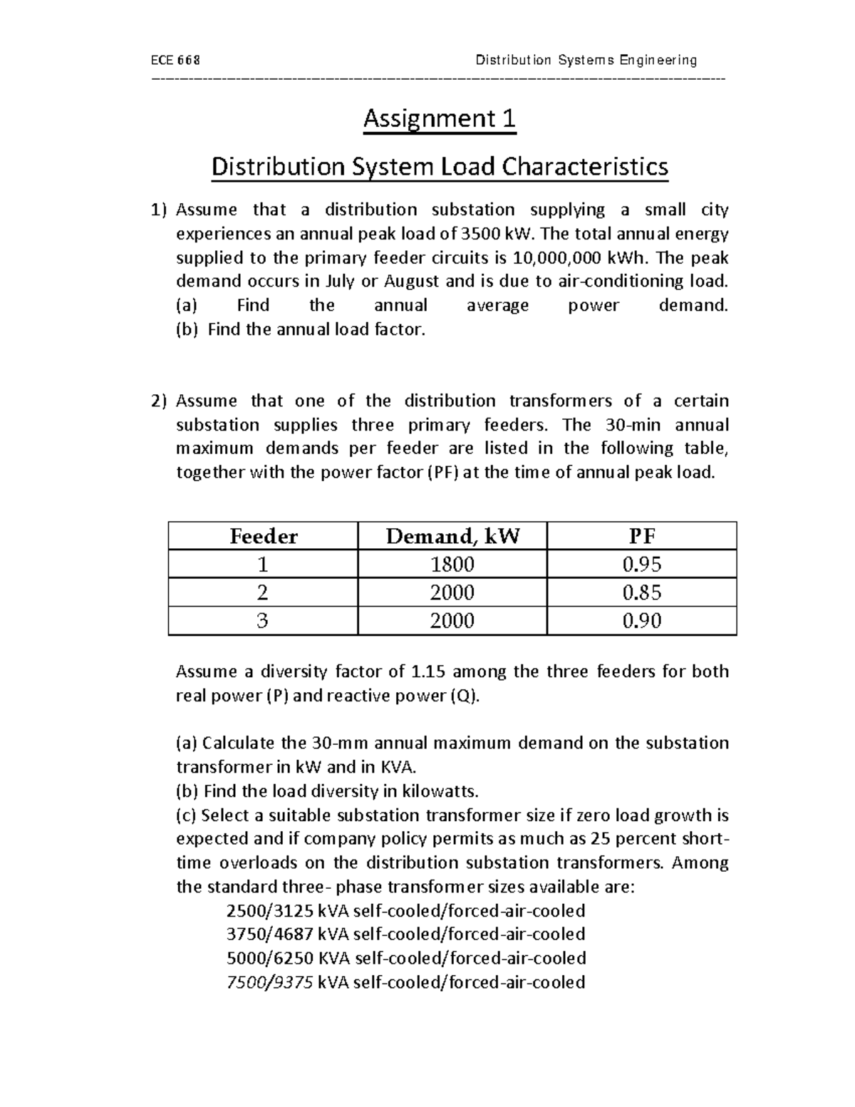 Assignment 1 - ECE 668 Dist ribut ion Syst em s Engineering - Studocu