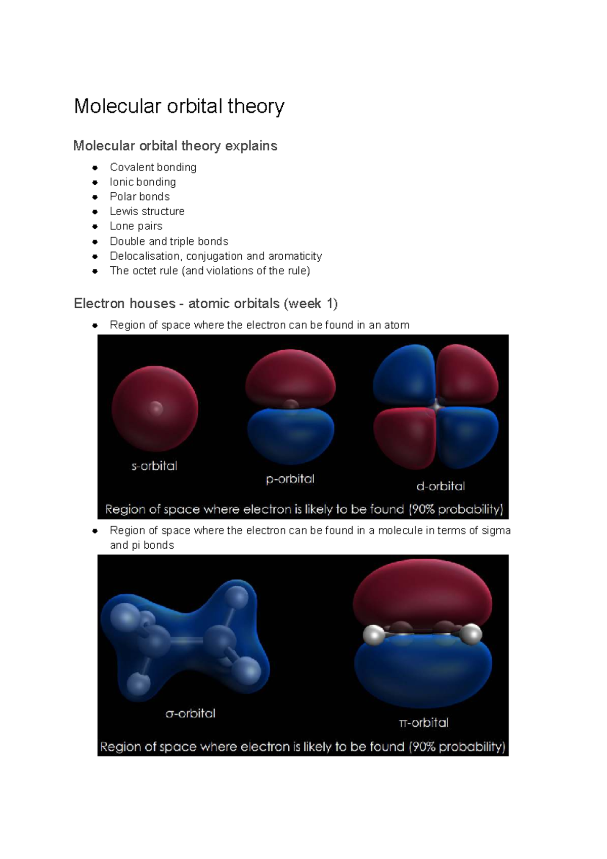 CHEM1101: Molecular Orbital Theory and Electron Behavior - Studocu