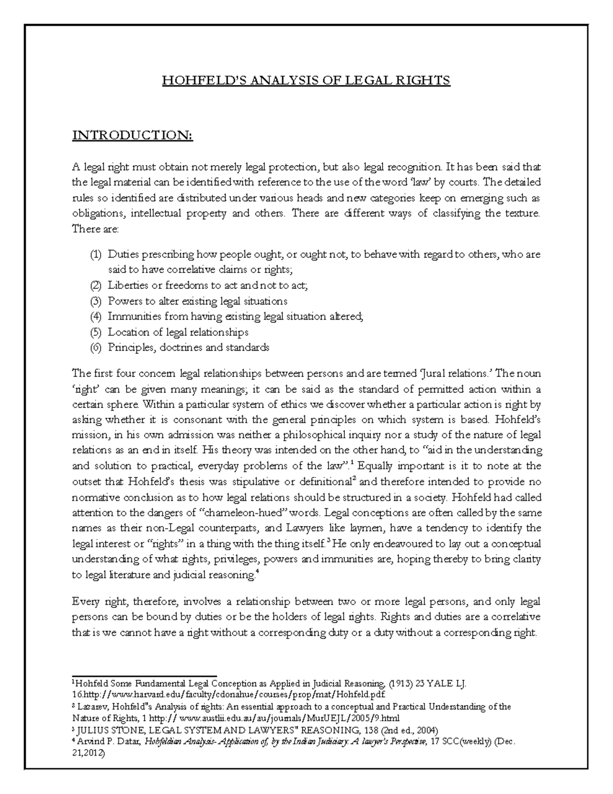 Hohfeld's Legal Rights: A Comprehensive Analysis for Legal Clarity ...