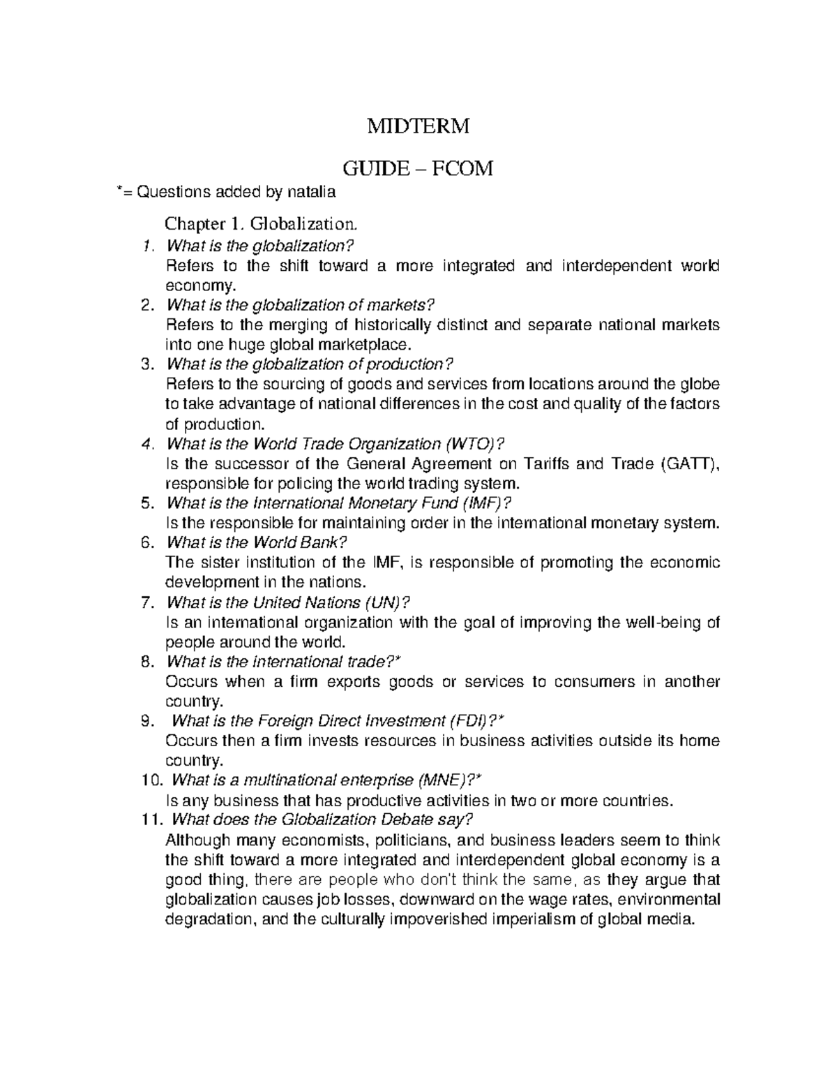 Midterm Guide - FCOM - LNI - MIDTERM GUIDE – FCOM *= Questions added by ...