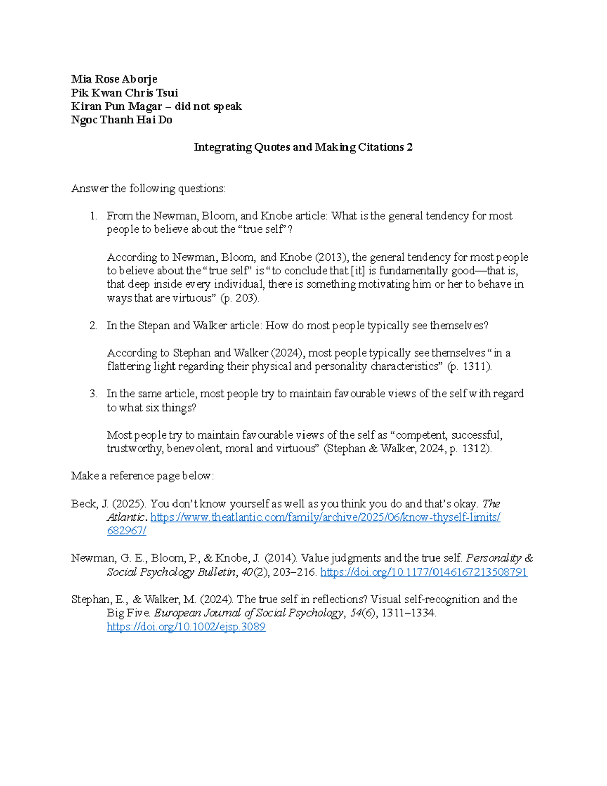 Integrating Quotes and Making Citations 2: Insights from Newman ...