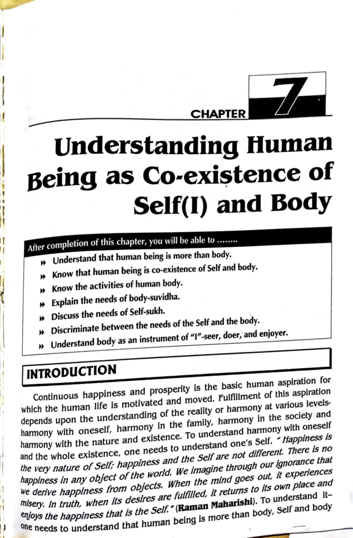 Understanding Human Being: Co-Existence of Self(I) & Body - Studocu