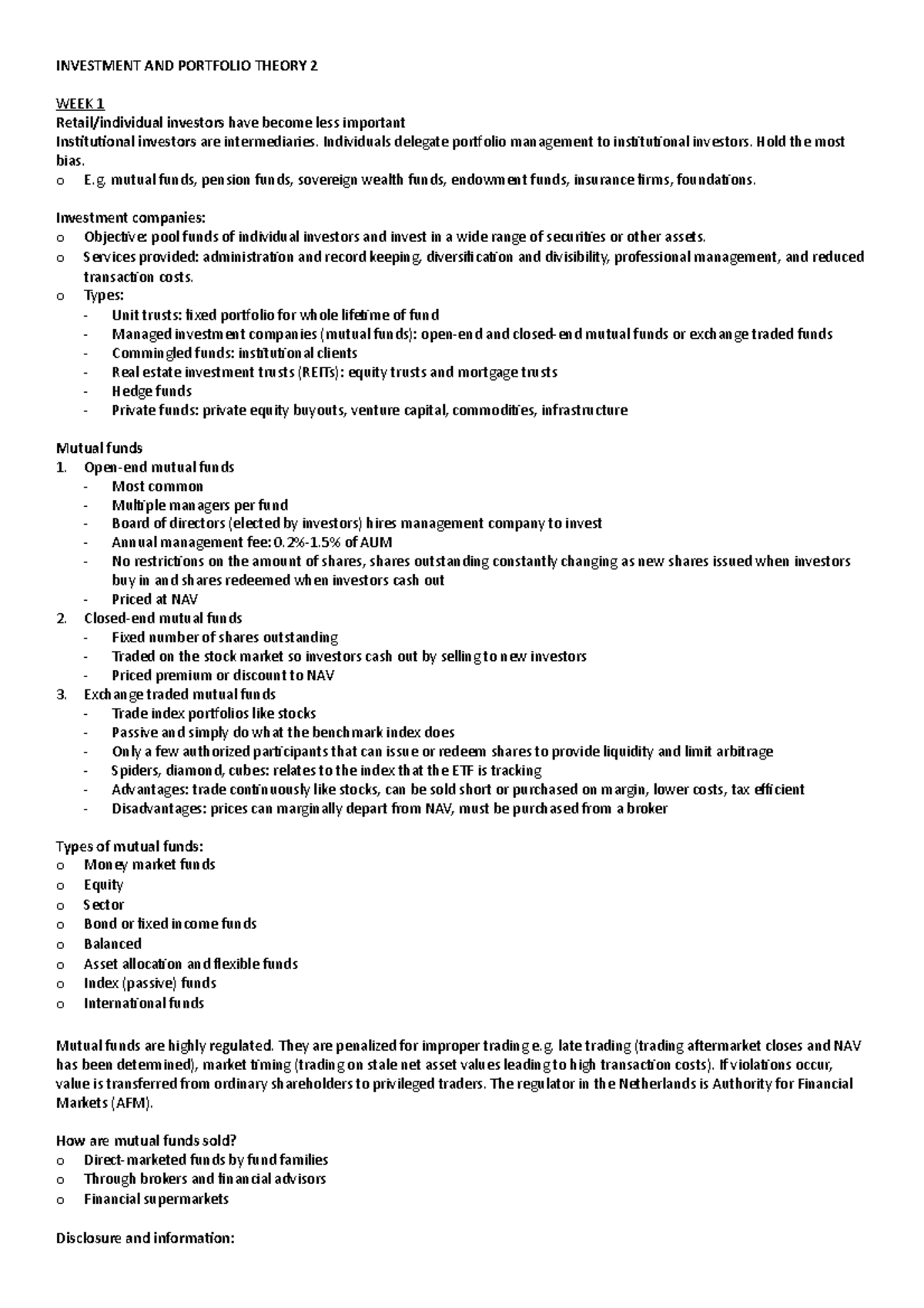 IPT2 Investment Portfolio Management Exam Summary and Key Concepts ...
