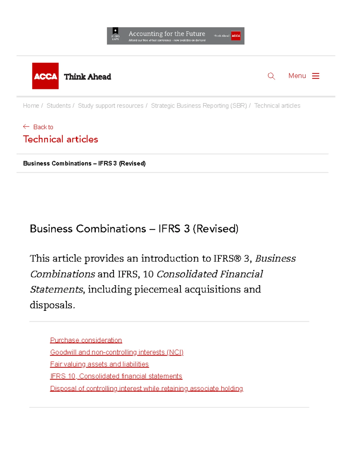 ACCA SBR Study Resources: Key Articles & Exam Techniques Overview - Studocu