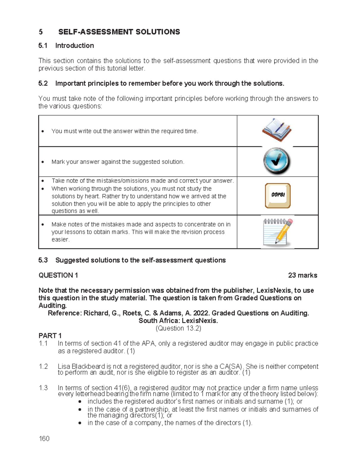 AUE3761 2026 TL 102 Self-Assessment Solutions and Key Principles - Studocu